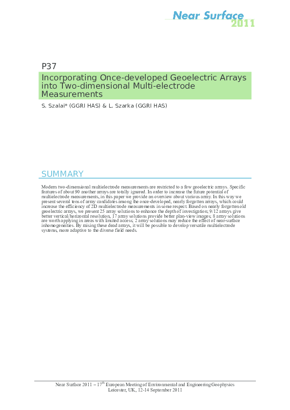 (PDF) P37 Incorporating Once-developed Geoelectric Arrays into Two ...