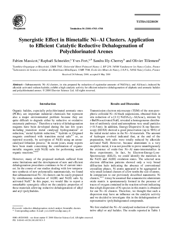 (PDF) Synergistic Effect in Bimetallic Ni–Al Clusters. Application to Efficient Catalytic ...