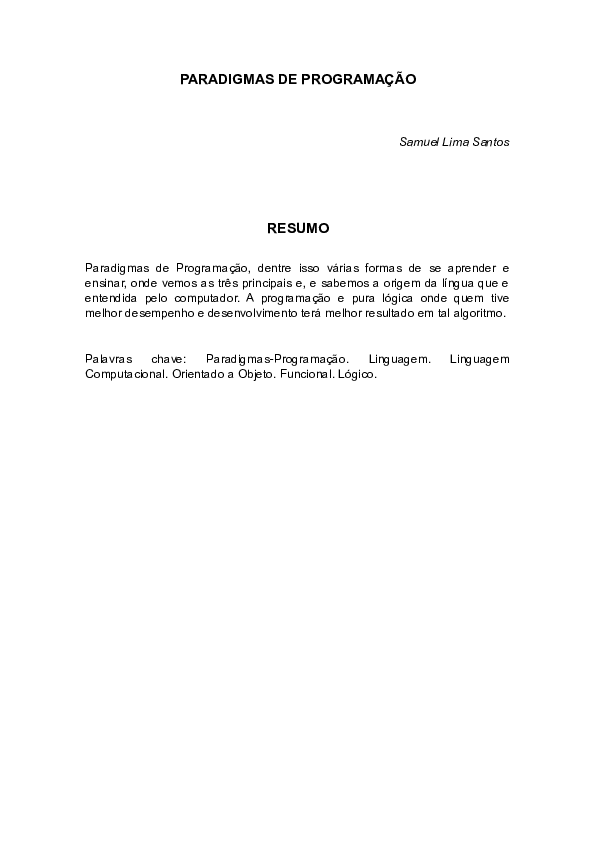 (PDF) PARADIGMAS DE PROGRAMAÇÃO