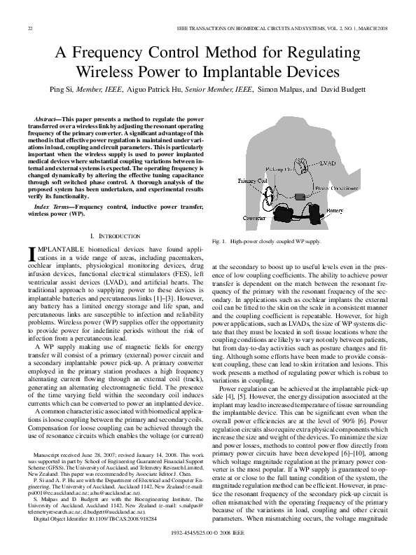 (PDF) A Frequency Control Method for Regulating Wireless Power to ...