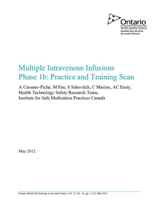 Pdf Multiple Intravenous Infusions Phase 1b Practice And Training Scan