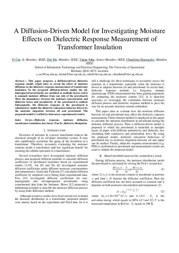 (PDF) A diffusion-driven model for investigating moisture effects on dielectric response ...