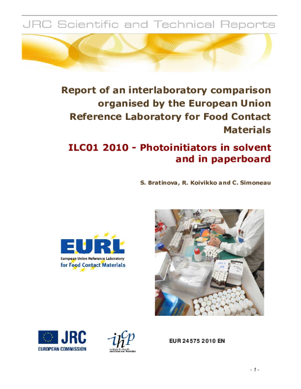 (PDF) Report of an interlaboratory comparison organised by the European ...