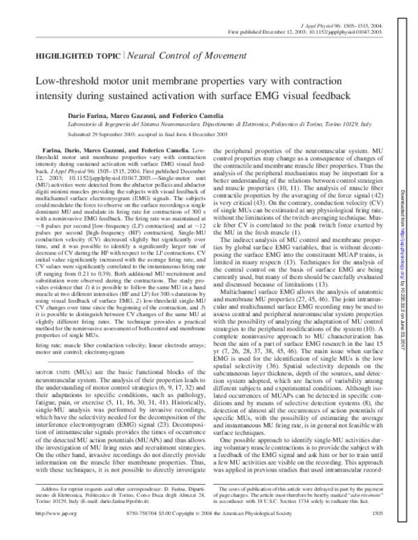 (PDF) Low-threshold motor unit membrane properties vary with ...