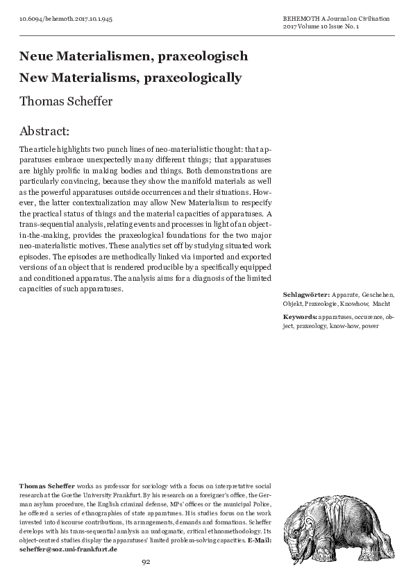 (PDF) Neue Materialismen, praxeologisch | Thomas Scheffer - Academia.edu