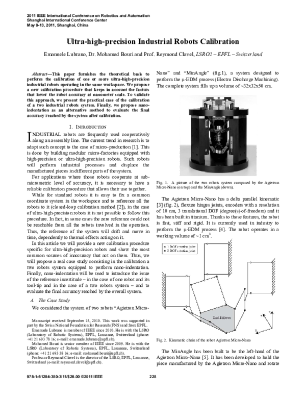 (PDF) Ultra-high-precision industrial robots calibration