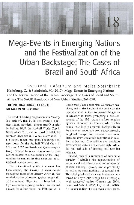 (PDF) Mega-Events in Emerging Nations and the Festivalization of the ...