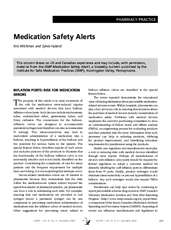 (PDF) Medication Safety Alerts