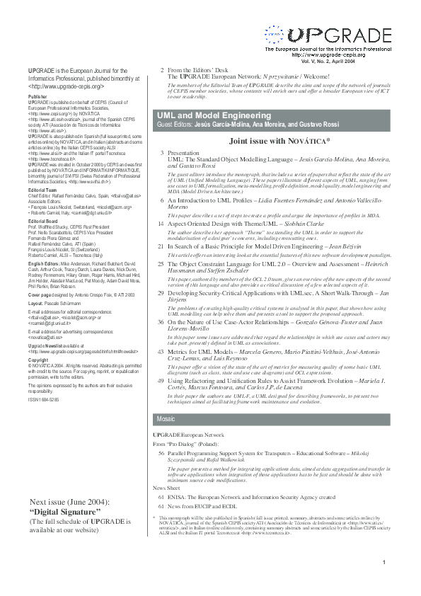 (PDF) An Introduction to UML Profiles