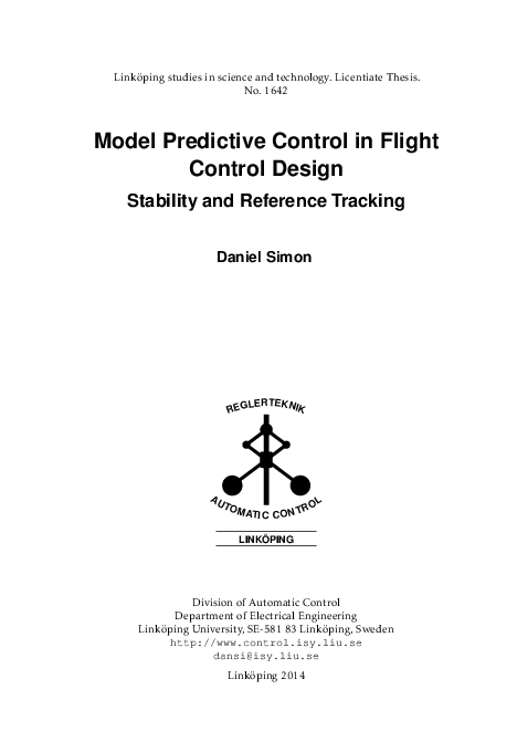 (PDF) Model Predictive Control in Flight Control Design - Stability and ...
