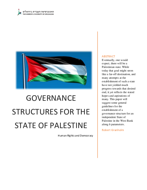 (DOC) Governance Structures for the State of Palestine | Bob Granholm ...