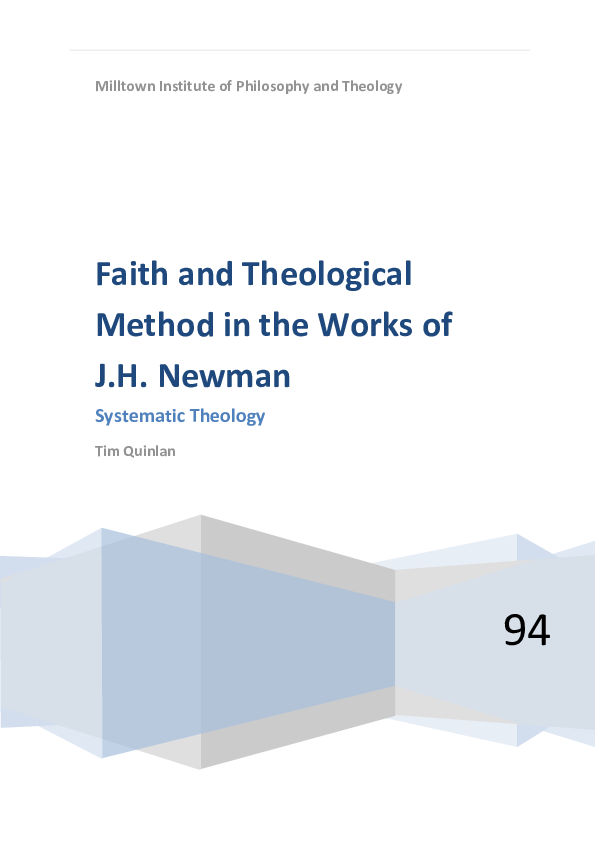 (PDF) Faith and Theological Method in the Work of J.H. Newman