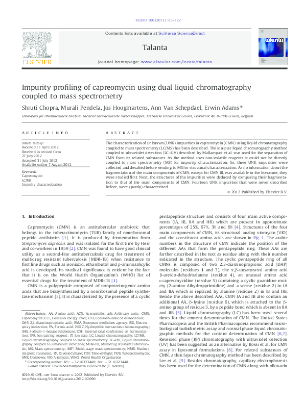 (PDF) Impurity profiling of capreomycin using dual liquid ...