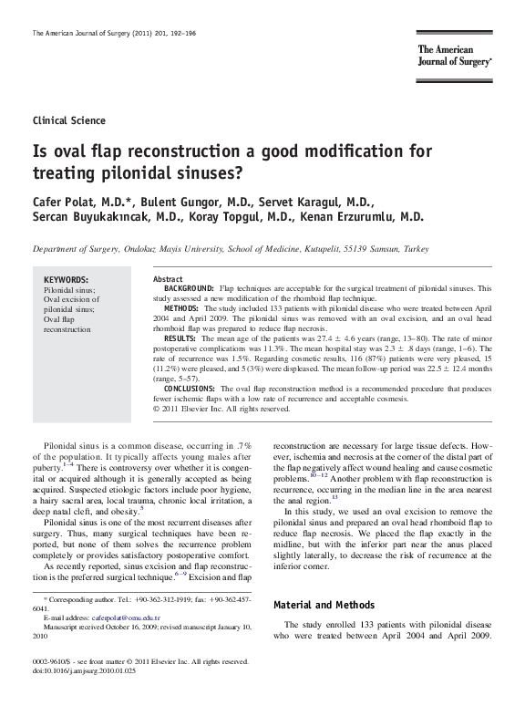 (PDF) Is oval flap reconstruction a good modification for treating ...