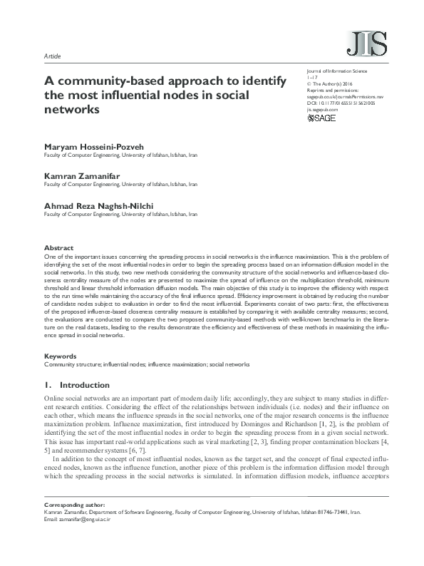 (PDF) A community-based approach to identify the most influential nodes ...