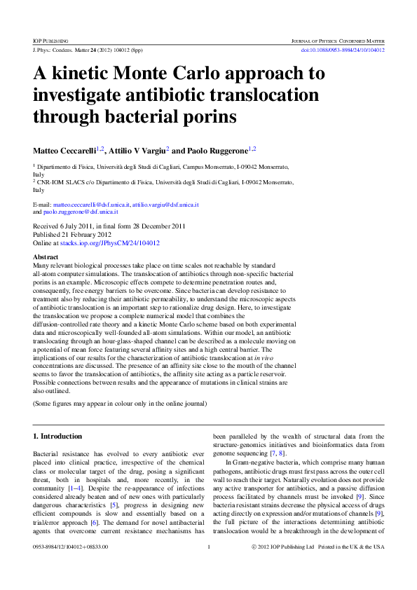 (PDF) A kinetic Monte Carlo approach to investigate antibiotic ...