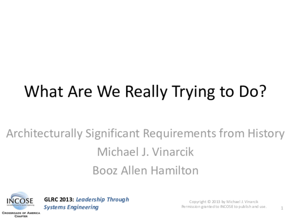 (PDF) What Are We Really Trying to Do? Architecturally Significant ...