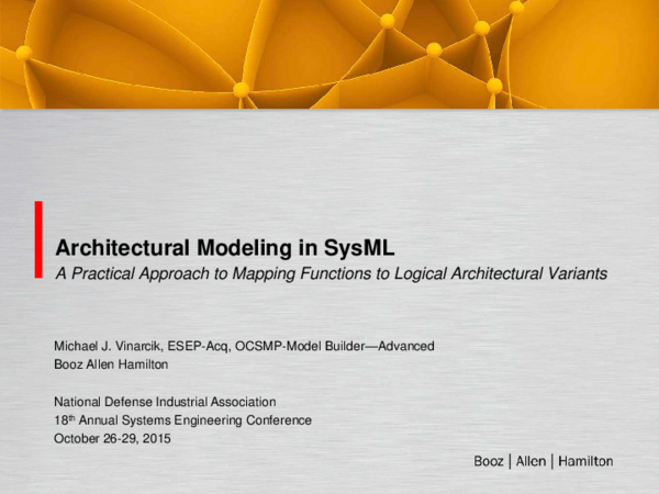 (PDF) Architectural Modeling in SysML: A Practical Approach to Mapping ...