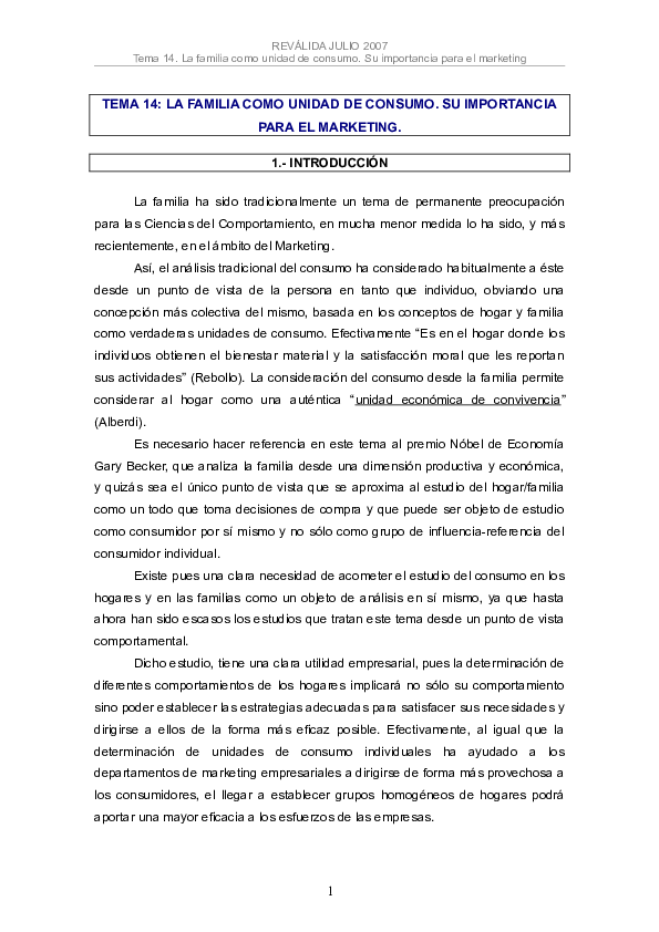(DOC) TEMA 14: LA FAMILIA COMO UNIDAD DE CONSUMO. SU IMPORTANCIA PARA ...