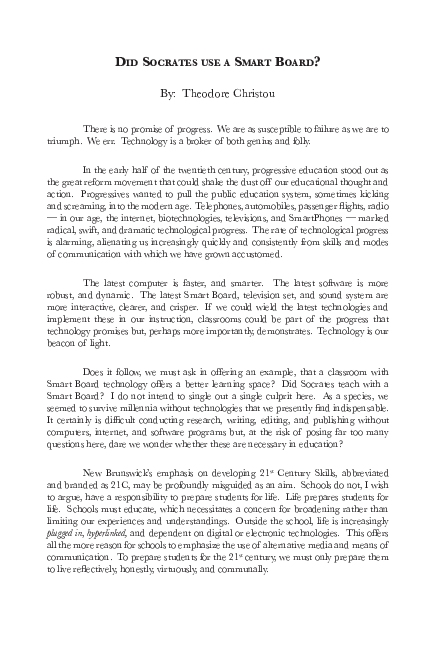 (PDF) Did Socrates use a Smart Board?