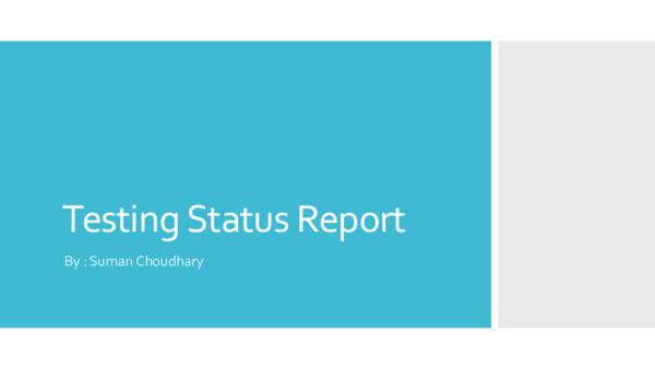 (PPT) Testing Status Report