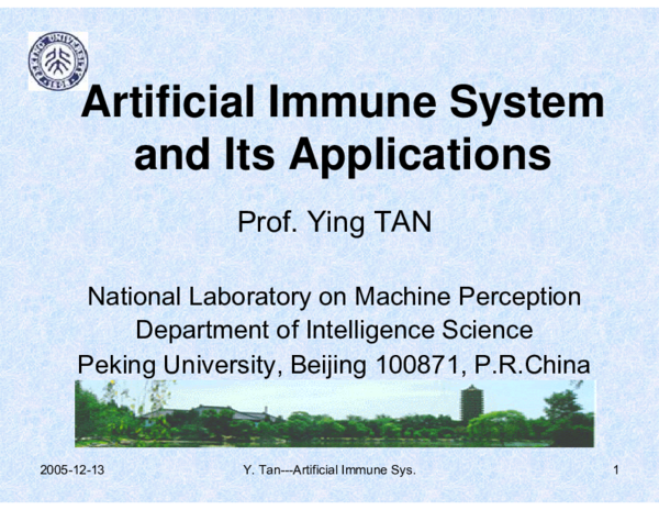 (PDF) Artificial Immune System and Its Applications
