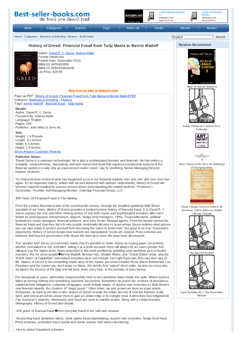 (PDF) History of Greed: Financial Fraud from Tulip Mania to Bernie Madoff