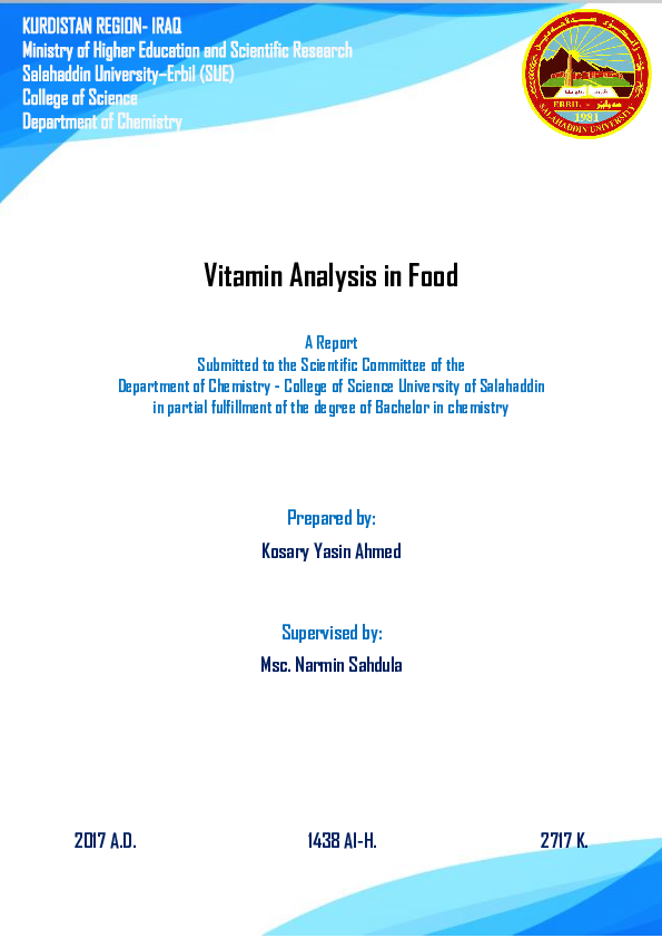 (PDF) Vitamin Analysis in Food