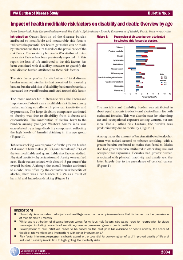 (PDF) Impact of health modifiable risk factors on disability and death ...