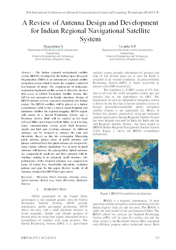 (PDF) A Review of Antenna Design and Development for Indian Regional ...