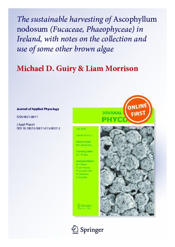 (PDF) The sustainable harvesting of Ascophyllum nodosum (Fucaceae ...