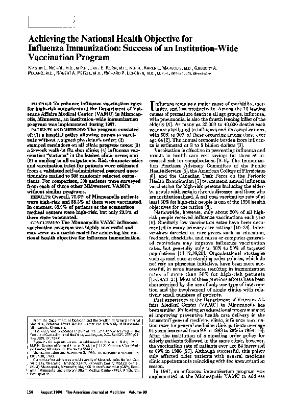 (PDF) Achieving the national health objective for influenza ...
