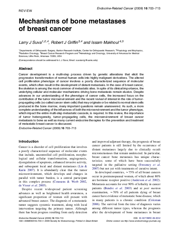 (PDF) Mechanisms of bone metastases of breast cancer | Issam Makhoul ...