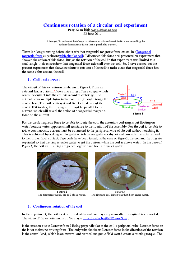 (PDF) Continuous rotation of a circular coil experiment