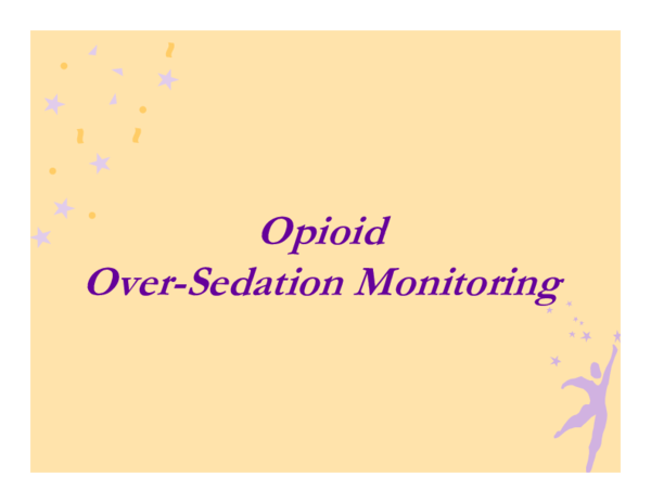 (PDF) Opioid Over-Sedation Monitoring