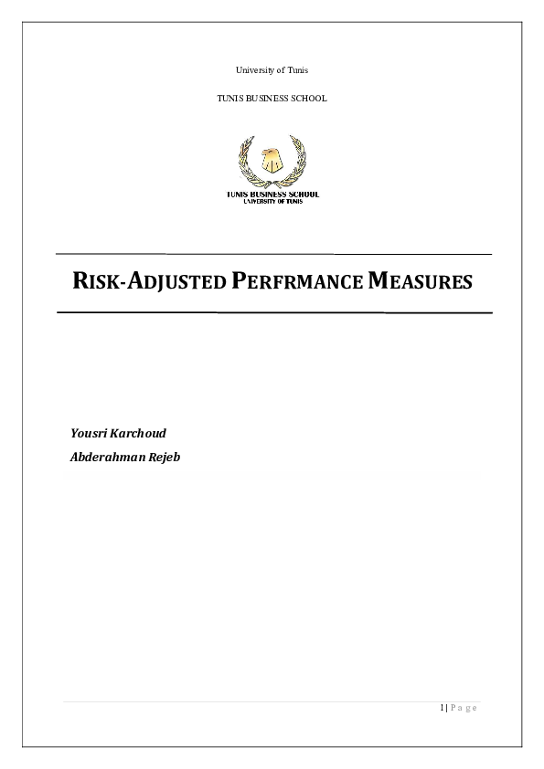 (PDF) RISK-ADJUSTED PERFRMANCE MEASURES