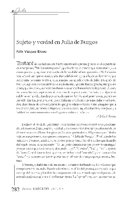 (PDF) Julia de Burgos, de Poema en 20 surcos | Felix Vazquez Rivera ...