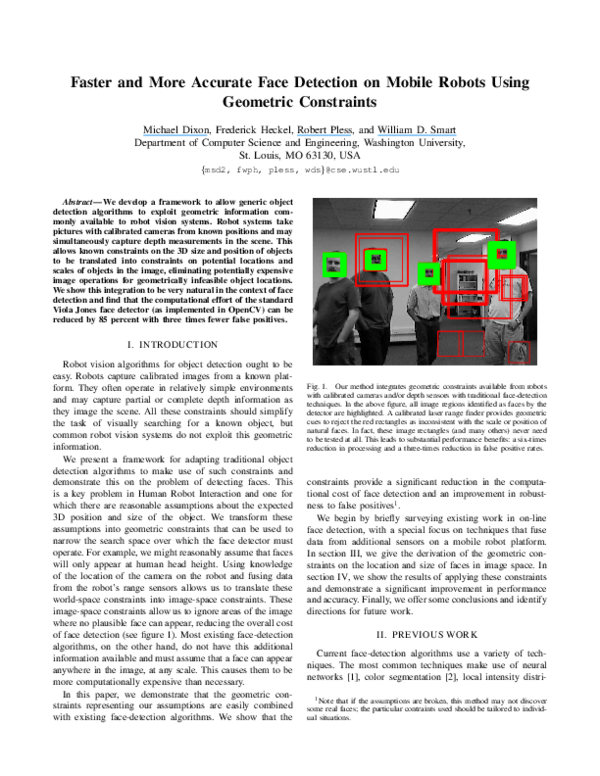 (PDF) Faster and more accurate face detection on mobile robots using ...