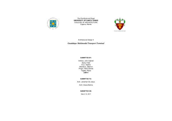(DOC) Architectural Design 4 Guadalupe Multimodal Transport Terminal ...