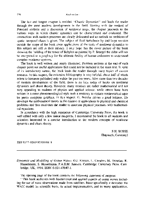 (PDF) Dynamics and modelling of ocean waves (PDF) Dynamics and modelling of ocean waves