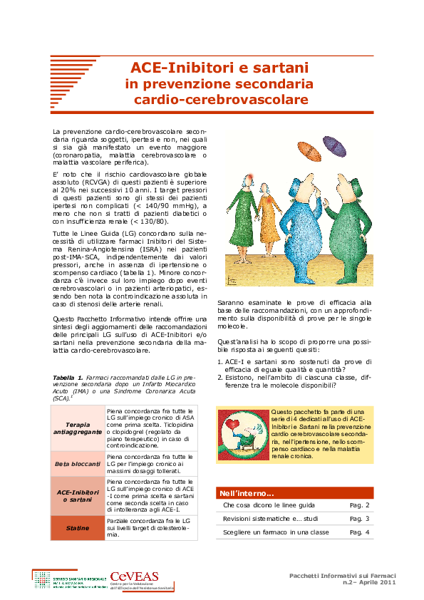 (PDF) Ace-inibitori e sartani in prevenzione secondaria cardio ...