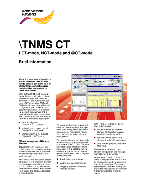 (PDF) TNMS CT LCT-mode, NCT-mode and @CT-mode Brief Information