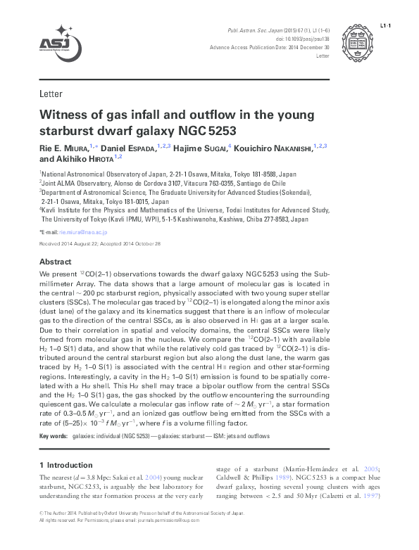 (PDF) Witness of gas infall and outflow in the young starburst dwarf ...