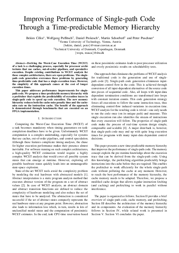 (PDF) Improving Performance of Single-path Code Through a Time ...