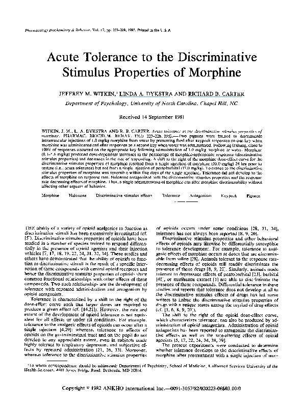 (PDF) Acute tolerance to the discriminative stimulus properties of ...