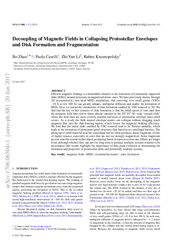 (PDF) Effects of Magnetic Field and Opacity on Self-Similar YSO Flow ...