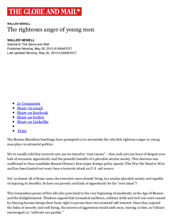(PDF) The righteous anger of young men