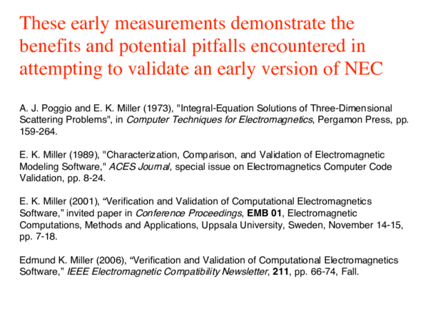 (PDF) PRESENTATION-Measurement data to validate an early version of NEC