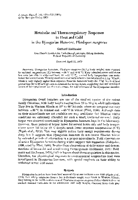 (PDF) Metabolic and thermoregulatory responses to heat and cold in the ...