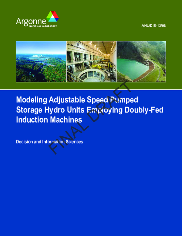 (PDF) Modeling Adjustable Speed Pumped Storage Hydro Units Employing Doubly-Fed Induction ...